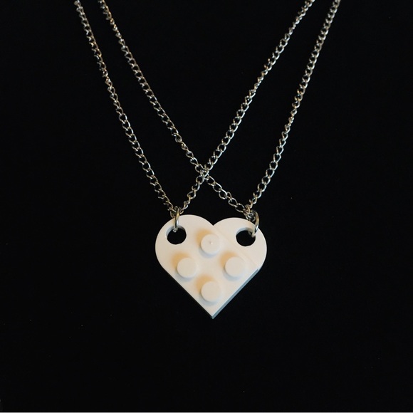 unbranded | Jewelry | Cute Double Chain White Lego Piece Necklace ...
